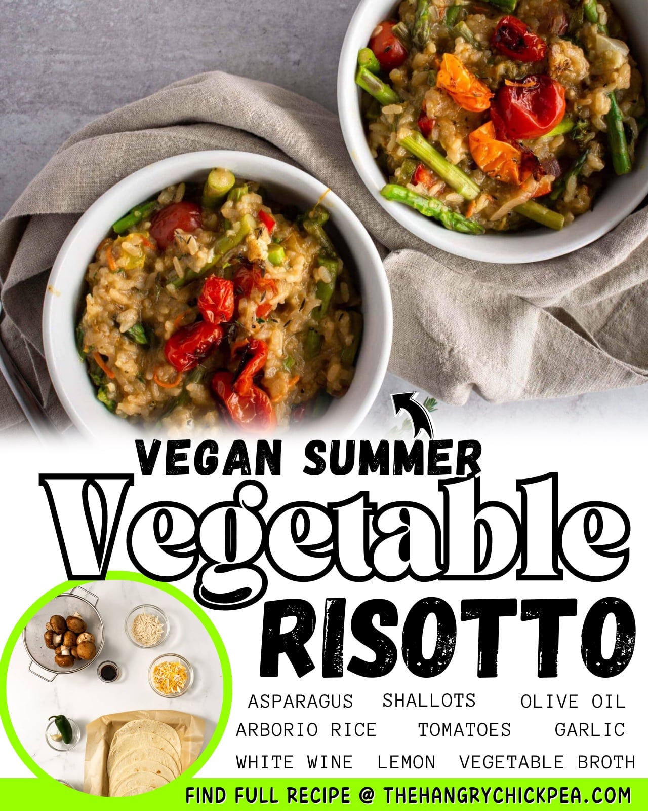 Vegan Summer Vegetable Risotto - The Hangry Chickpea
